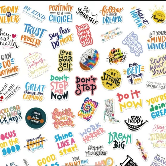 Other | 5 Pieces Of Inspirational Motivational Quotes Stickers Mental ...
